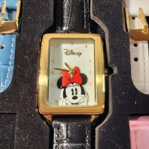 Disney | Accessories | Disney Watch Band Set Minnie Mouse Leather 4 ...